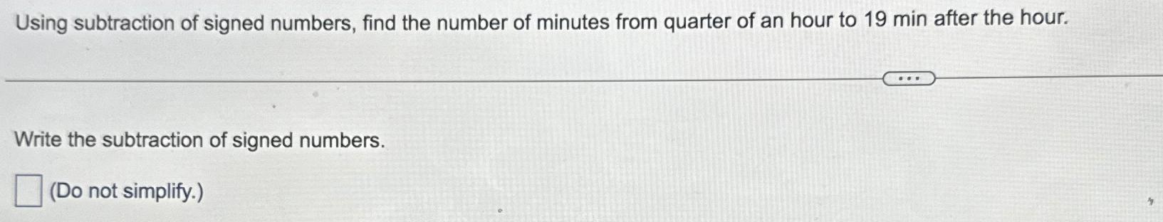 Solved Using subtraction of signed numbers, find the number | Chegg.com