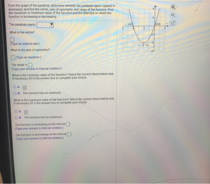 Solved From the graph of the parabola, determine whether the | Chegg.com Solved From the graph of the parabola, determine whether the | Chegg.com