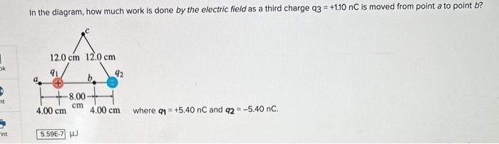 Solved In the diagram, how much work is done by the electric | Chegg.com
