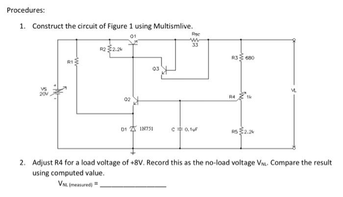 Solved Procedures: 1. Construct the circuit of Figure 1 | Chegg.com