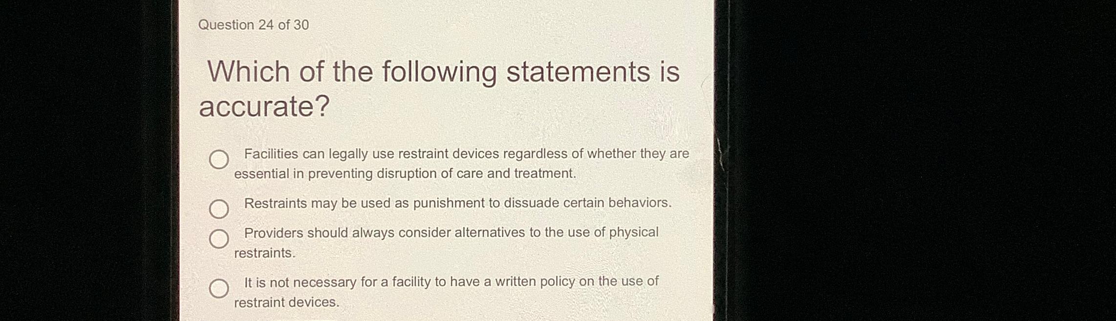 Solved Question 24 ﻿of 30Which of the following statements | Chegg.com