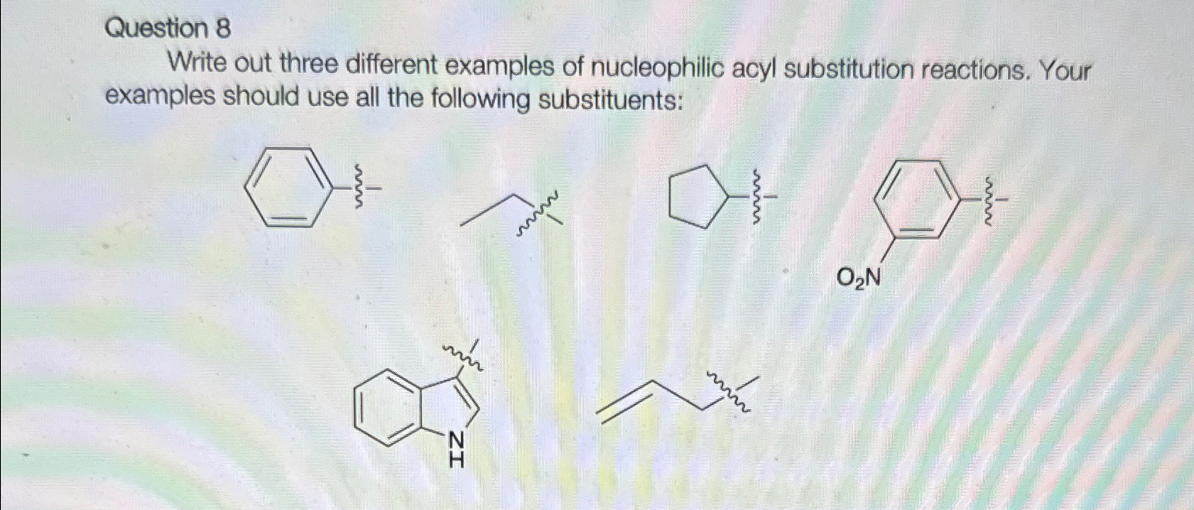 Solved Question 8Write out three different examples of | Chegg.com