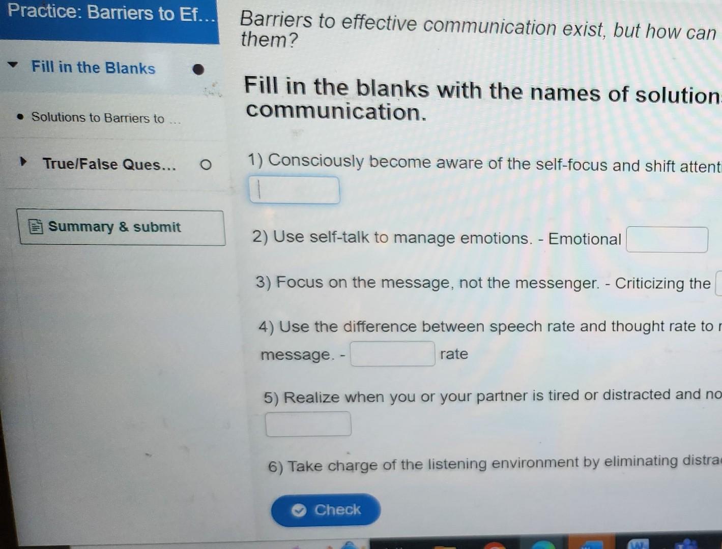 Barriers to effective communication exist, but how | Chegg.com