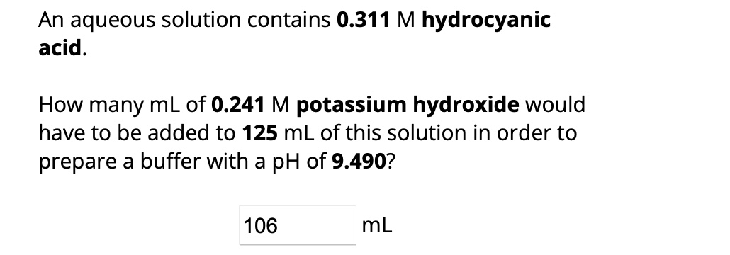 Solved An aqueous solution contains 0.311M | Chegg.com