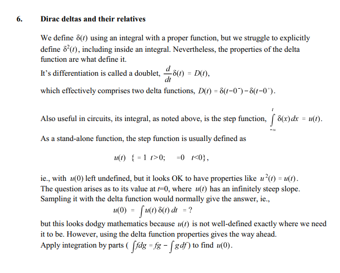 Solved Dirac deltas and their relativesWe define δ(t) ﻿using | Chegg.com