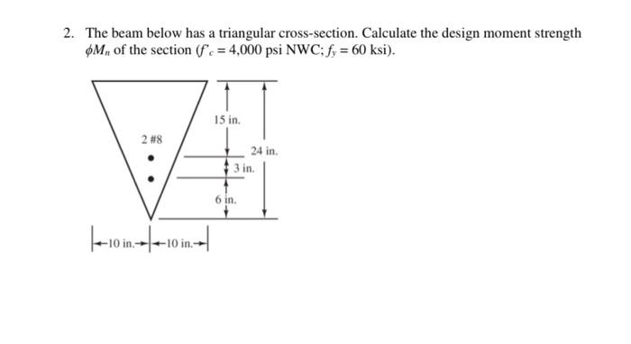 Solved 2. The beam below has a triangular cross-section. | Chegg.com