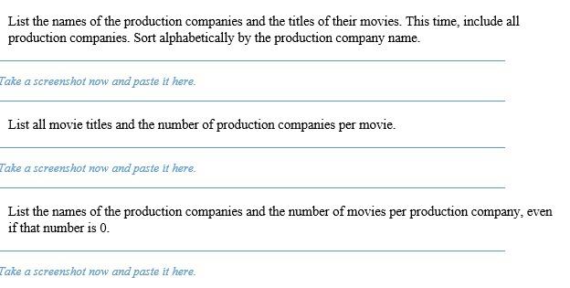 Solved mysql> SELECT * FROM movie_prod; 29 rows in set | Chegg.com