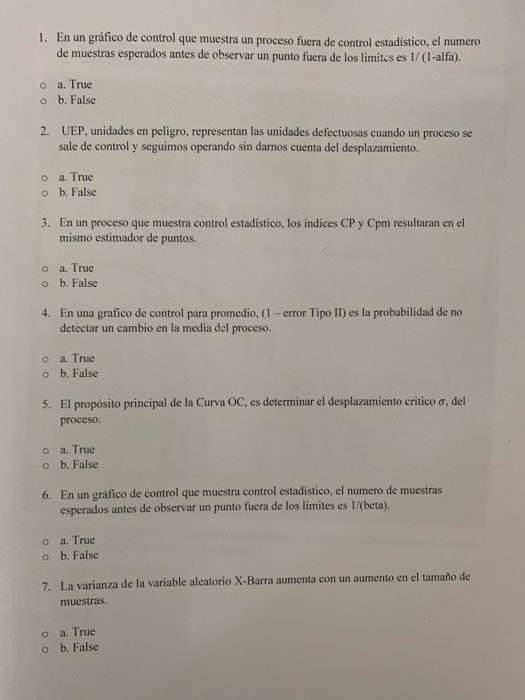 1. En un gráfico de control que muestra un proceso | Chegg.com