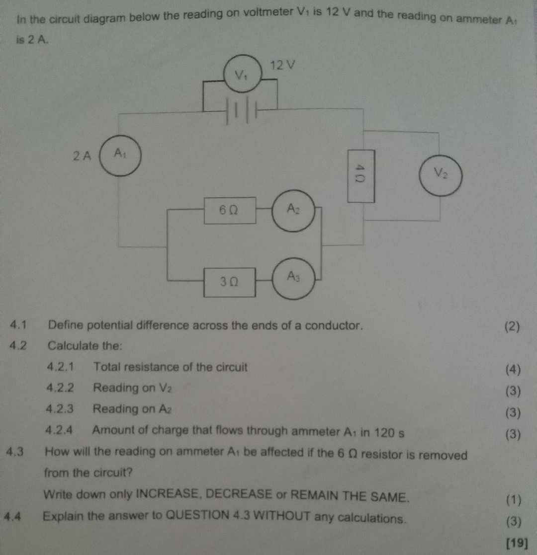 Solved In the circuit diagram below the reading on voltmeter | Chegg.com