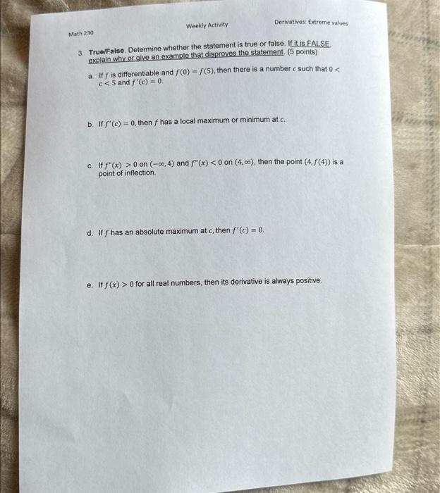 Solved 3. True/False, Determine whether the statement is | Chegg.com Solved 3. True/False, Determine whether the statement is | Chegg.com