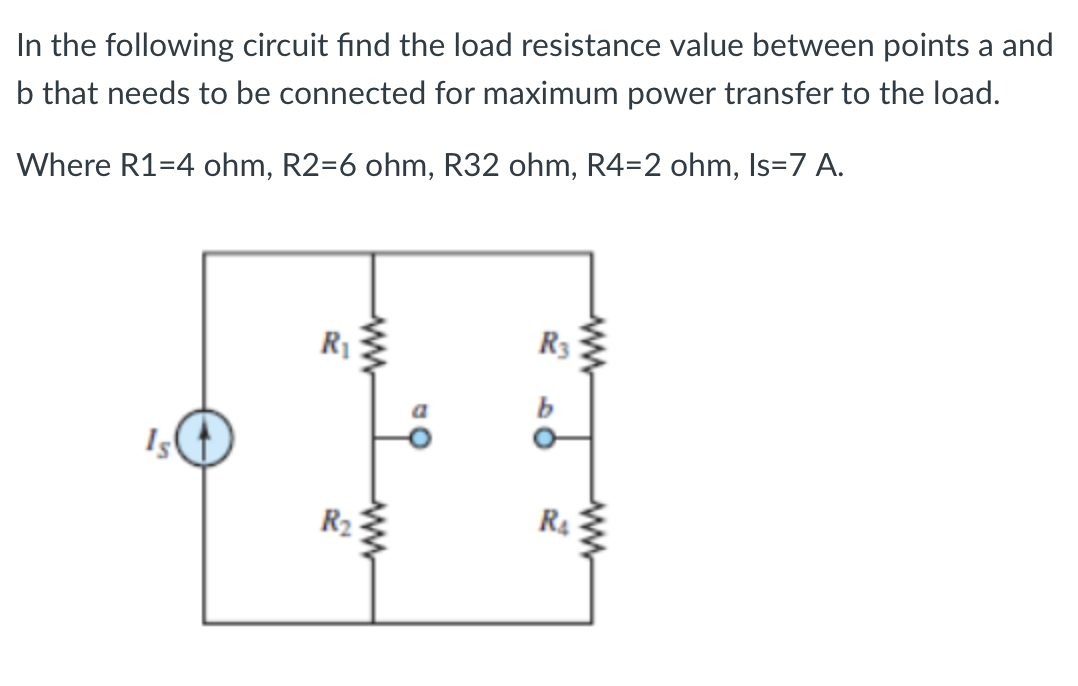 Solved In the following circuit find the load resistance | Chegg.com
