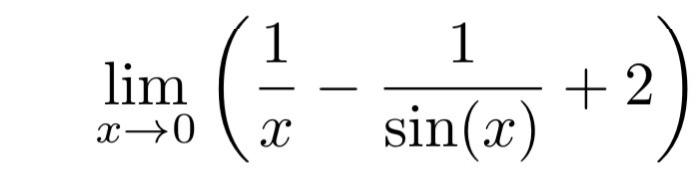Solved limx→0(x1−sin(x)1+2) | Chegg.com