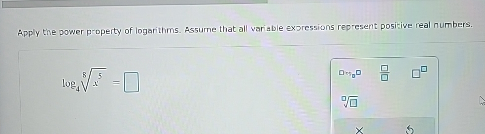 Solved Apply the power property of logarithms. Assume that | Chegg.com