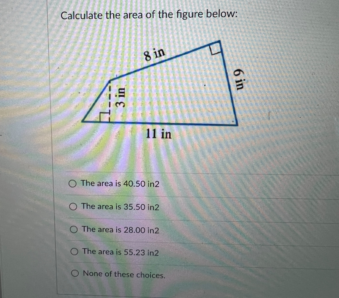Solved Calculate the area of the figure below:The area is | Chegg.com