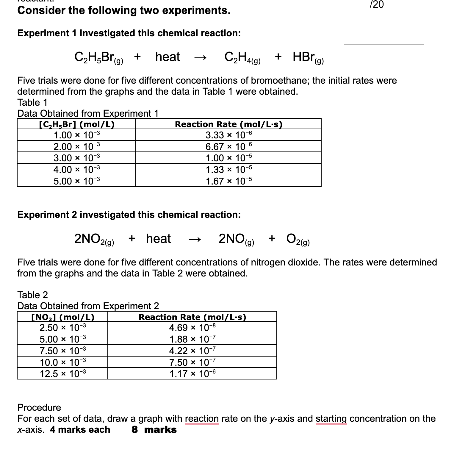 Solved Consider the following two experiments.Experiment 1 | Chegg.com