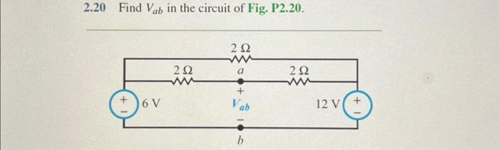 Solved Can you help me answer this question2.20 Find Vab in | Chegg.com
