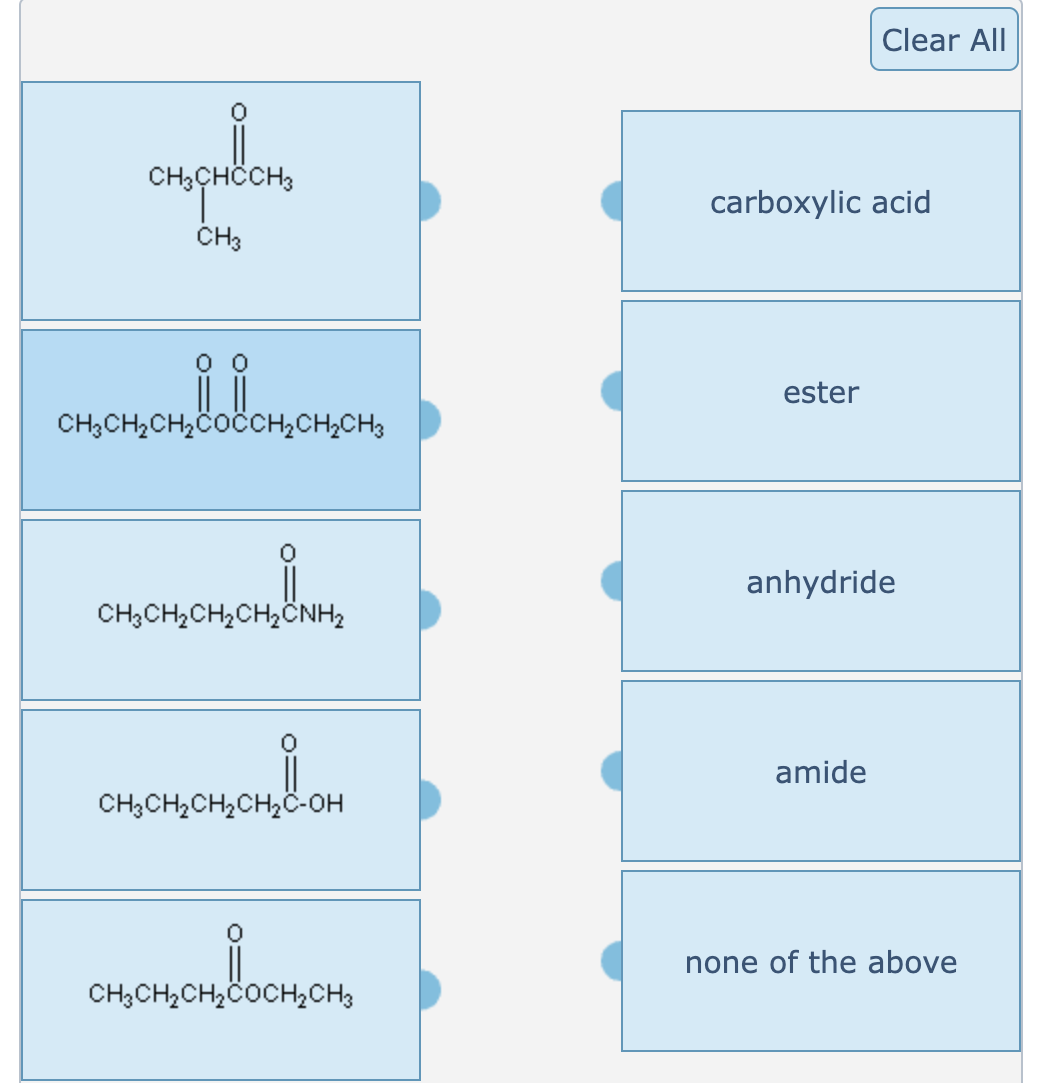 Solved Match each structural formula on the left to a | Chegg.com
