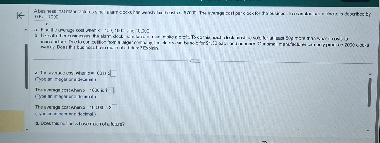 Solved A business that manufactures small alarm clocks has | Chegg.com