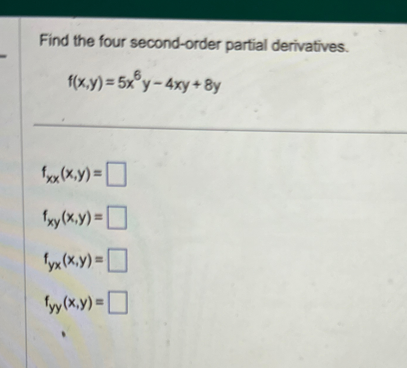 Solved Find the four second-order partial | Chegg.com