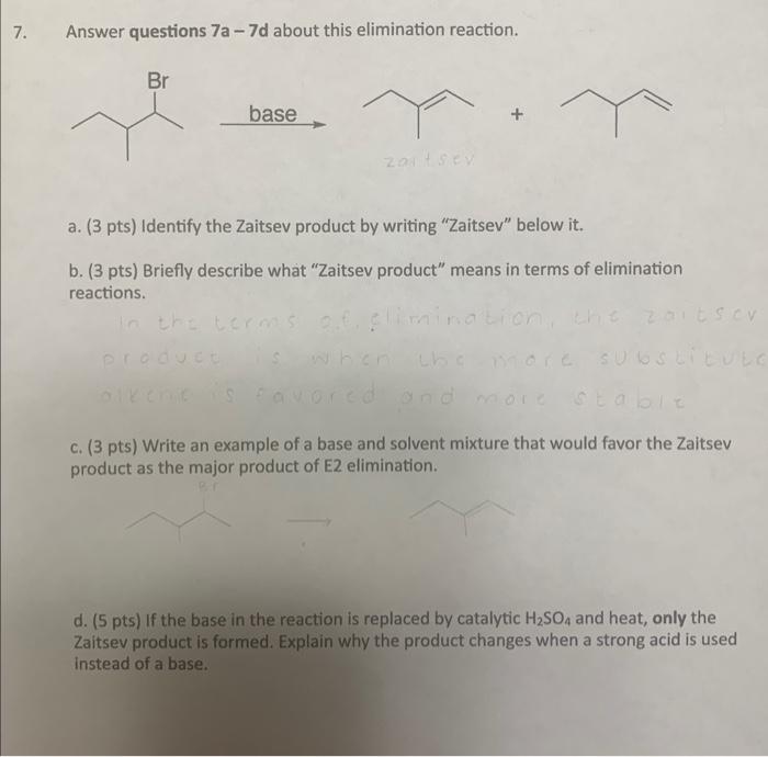 Solved Answer questions 7a−7d about this elimination | Chegg.com