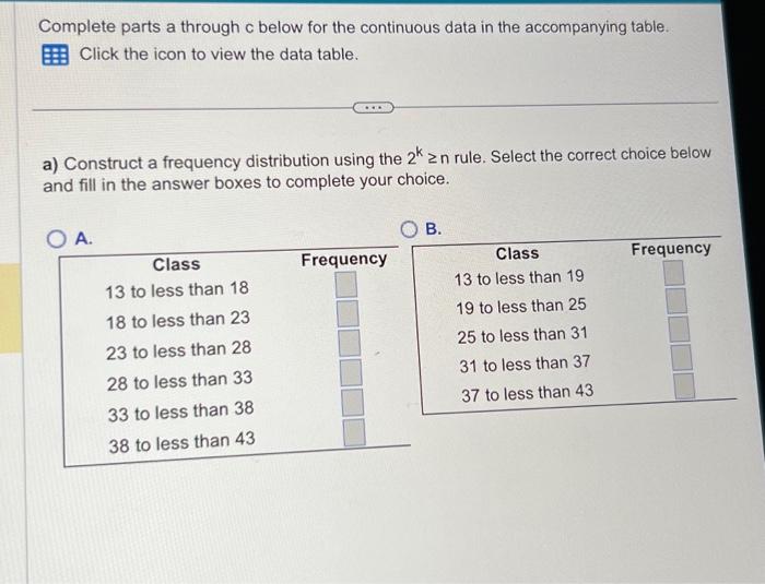 Solved Complete parts a through c below for the continuous | Chegg.com