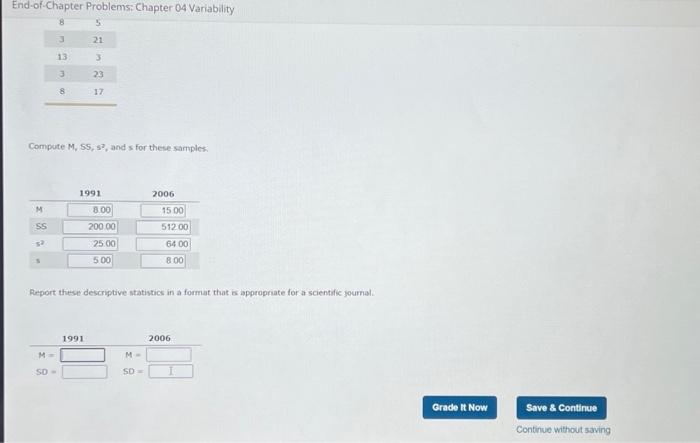 Solved nd-of-Chapter Problems: Chapter 04 Variability 33. | Chegg.com