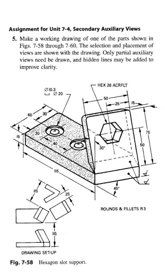 Solved Please assist with drawing the hexagon slot support | Chegg.com
