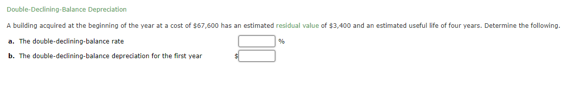 Solved Double-Declining-Balance DepreciationA building | Chegg.com