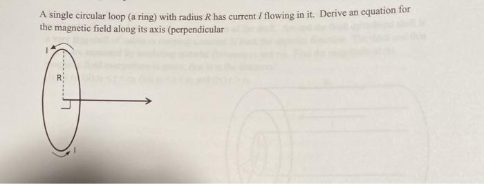 Solved A single circular loop (a ring) with radius R has | Chegg.com