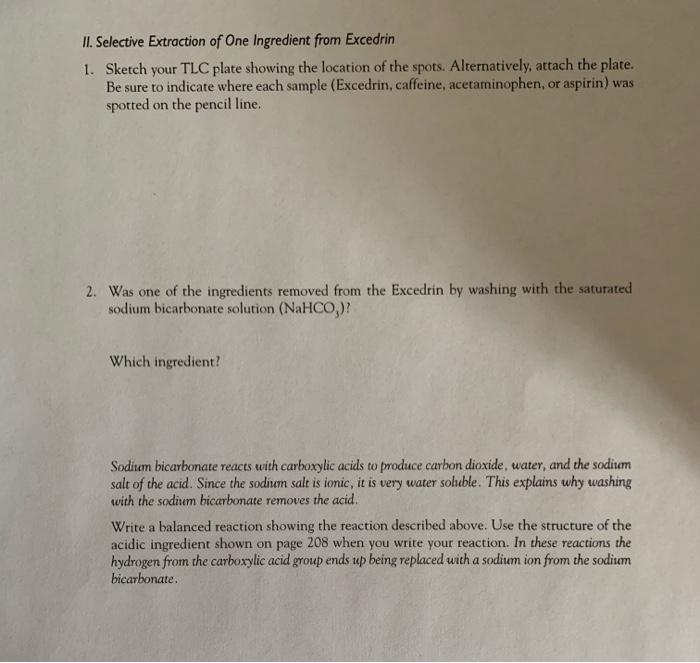 Solved 1. Separation and Identification of the Active | Chegg.com