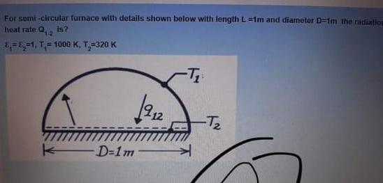 Solved For somi -circular furnace with details shown below | Chegg.com