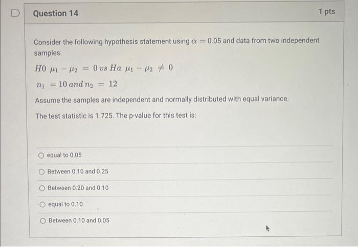 Solved Consider the following hypothesis statement using | Chegg.com