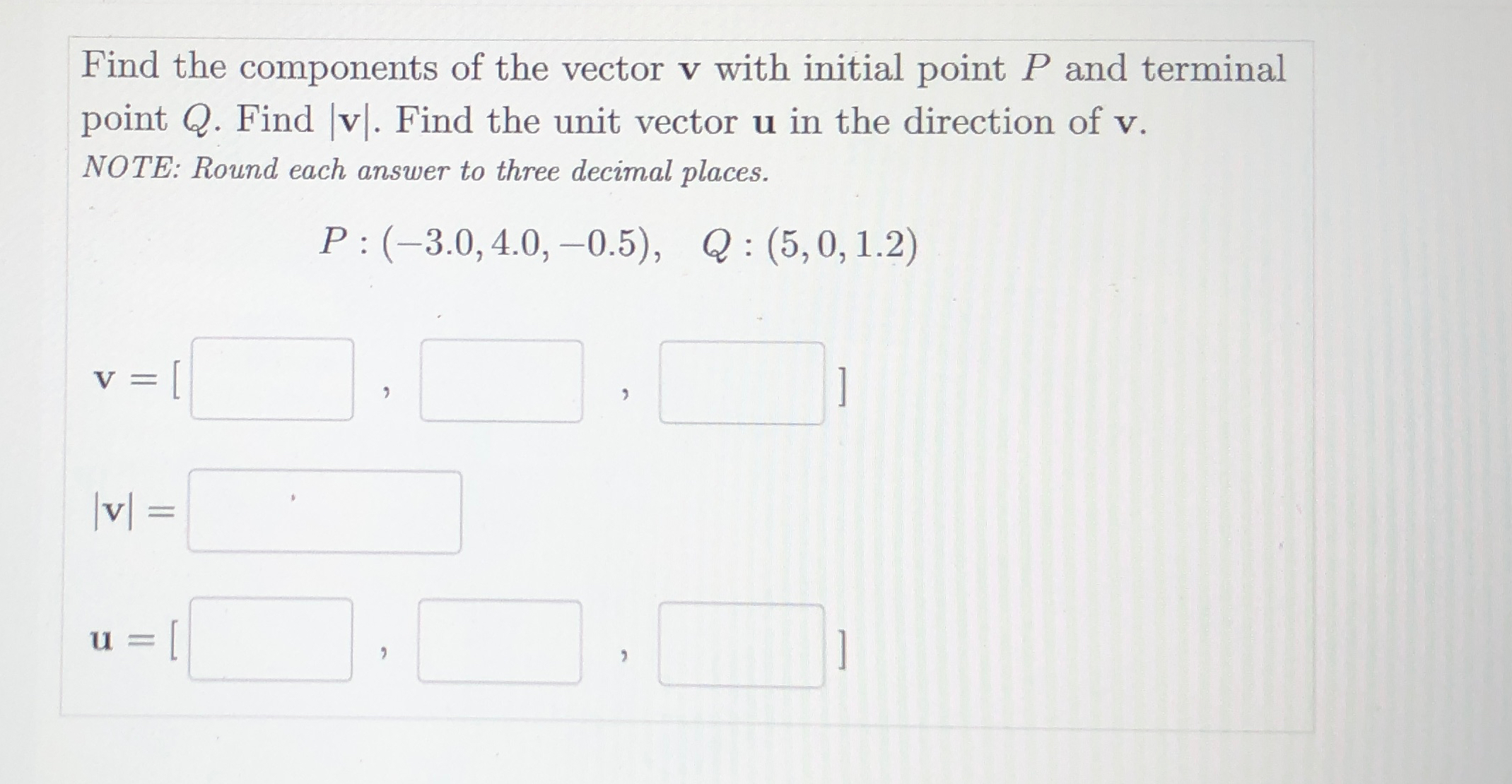 Solved Find the components of the vector v ﻿with initial | Chegg.com