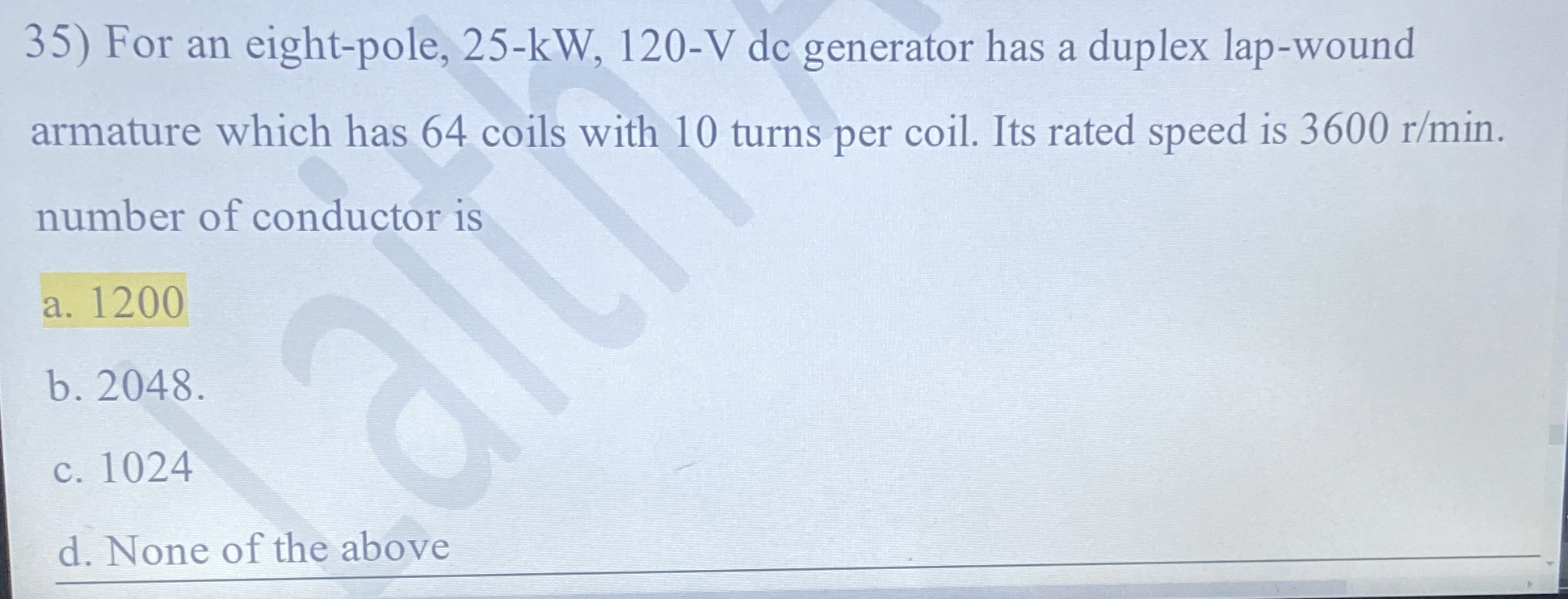 Solved For an eight-pole, 25-kW,120-V ﻿dc generator has a | Chegg.com