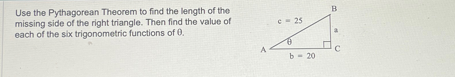 Solved Use the Pythagorean Theorem to find the length of the | Chegg.com