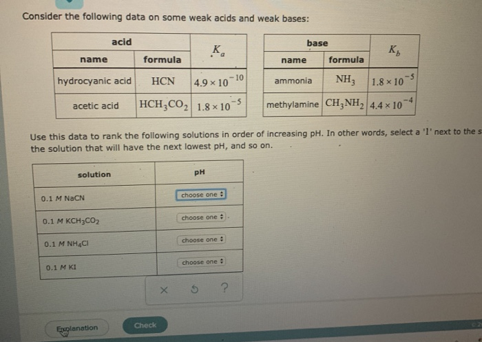 Solved Consider the following data on some weak acids and | Chegg.com