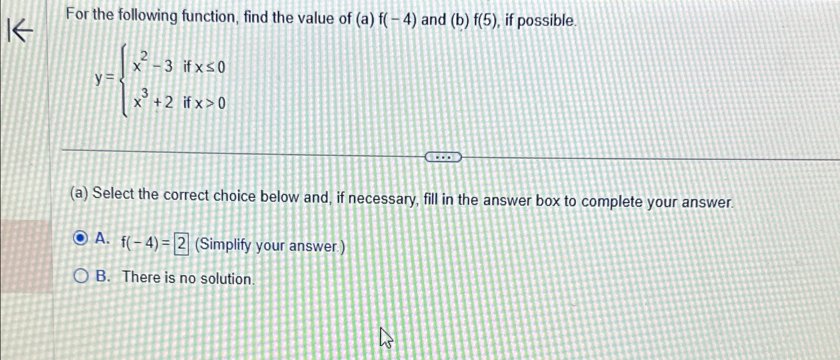 Solved For the following function, find the value of | Chegg.com
