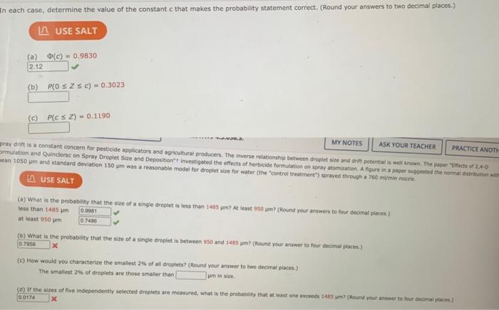 Solved n each case, determine the value of the constant c | Chegg.com