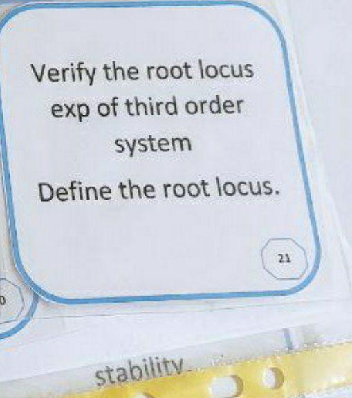 Solved Verify the root locus exp of third order system | Chegg.com