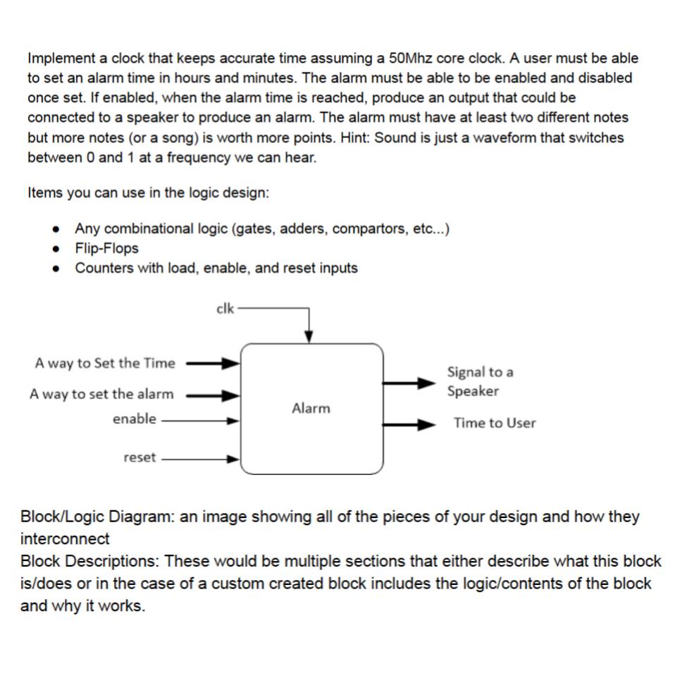 Solved Implement a clock that keeps accurate time assuming a | Chegg.com