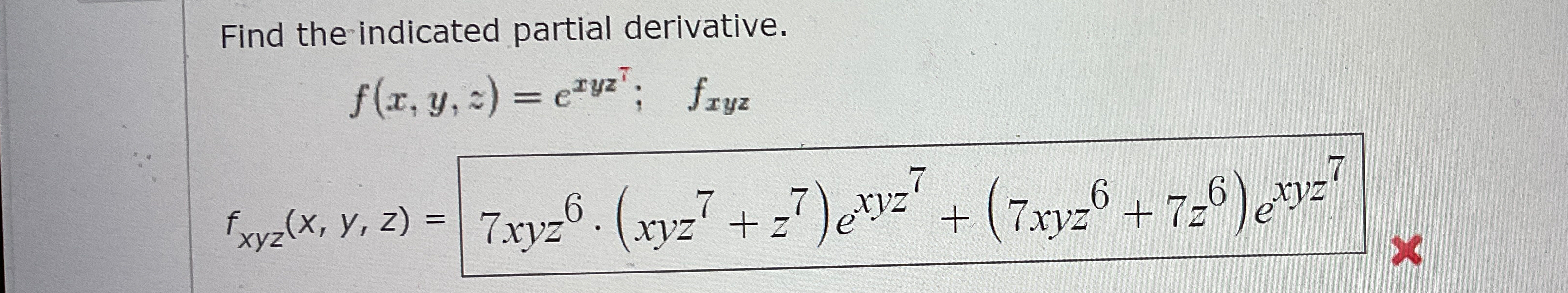 Solved Find the indicated partial | Chegg.com