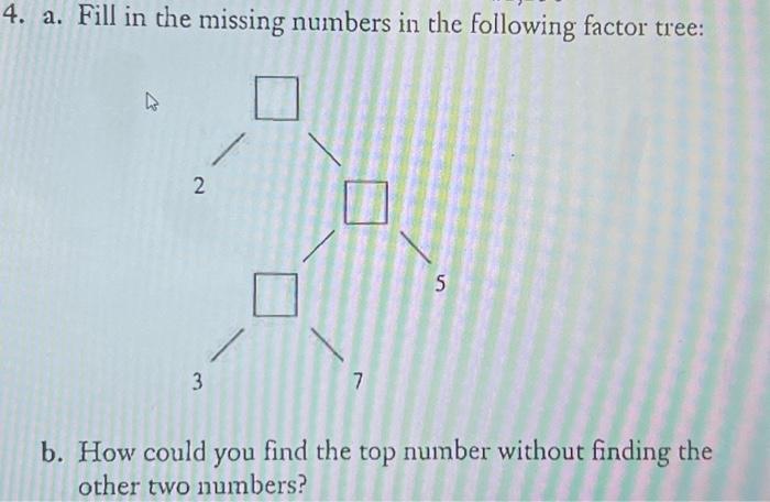 Solved a. Fill in the missing numbers in the following | Chegg.com