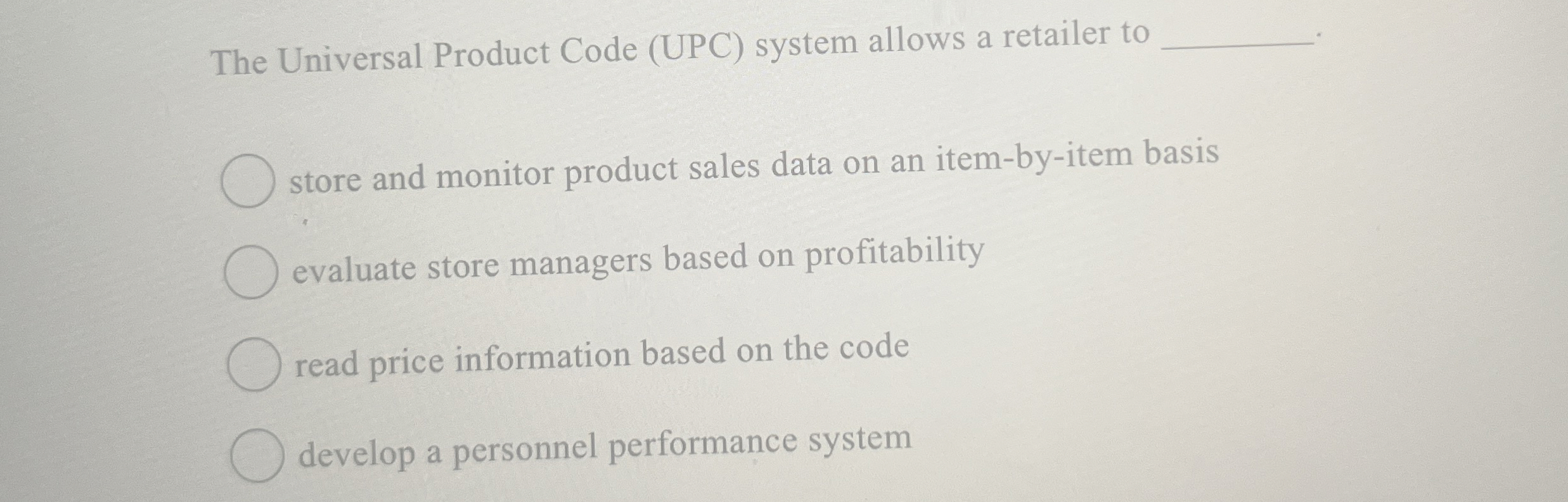Solved The Universal Product Code (UPC) ﻿system allows a | Chegg.com