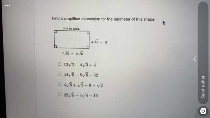 Solved Find a simplified expression for the perimeter of | Chegg.com