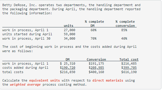 Solved Calculate the equivalent units with respect to direct | Chegg.com