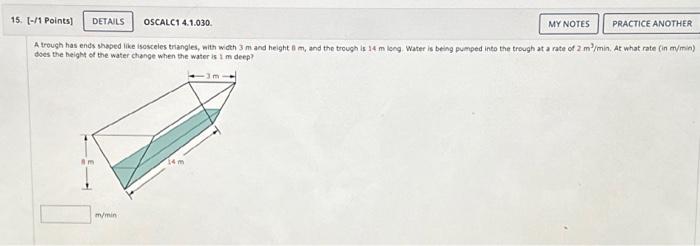 Solved A trough has ends shaped like isosceles triangles, | Chegg.com