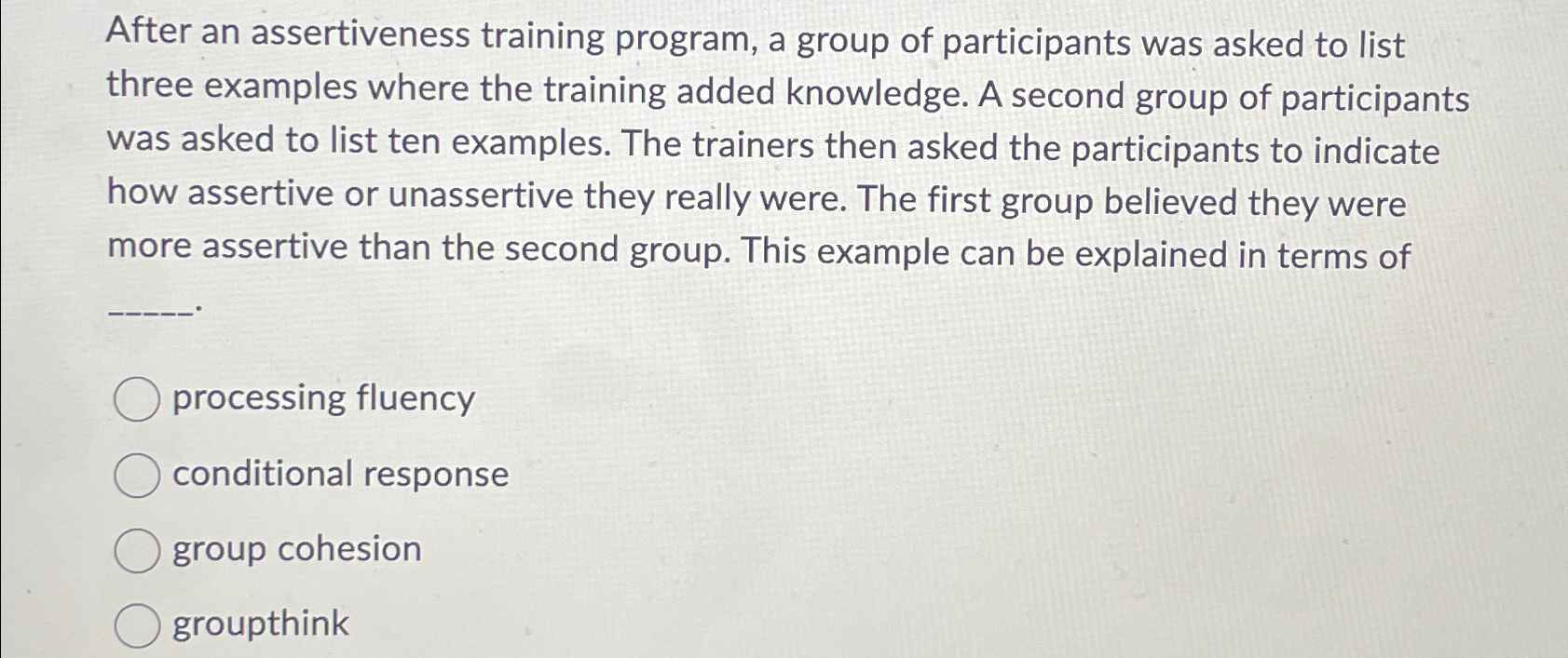 Solved After an assertiveness training program, a group of | Chegg.com