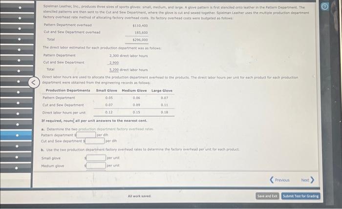 Solved factory ovethead mate method of alocating factory | Chegg.com