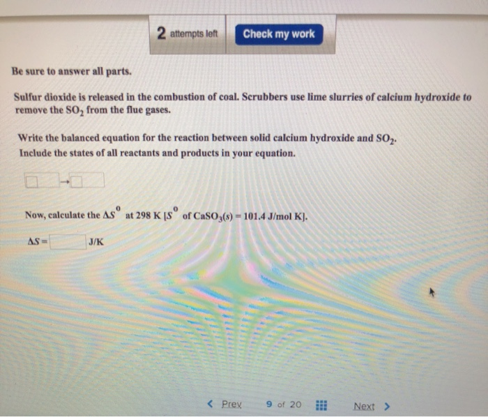 Solved 2 attempts left Check my work Be sure to answer all | Chegg.com