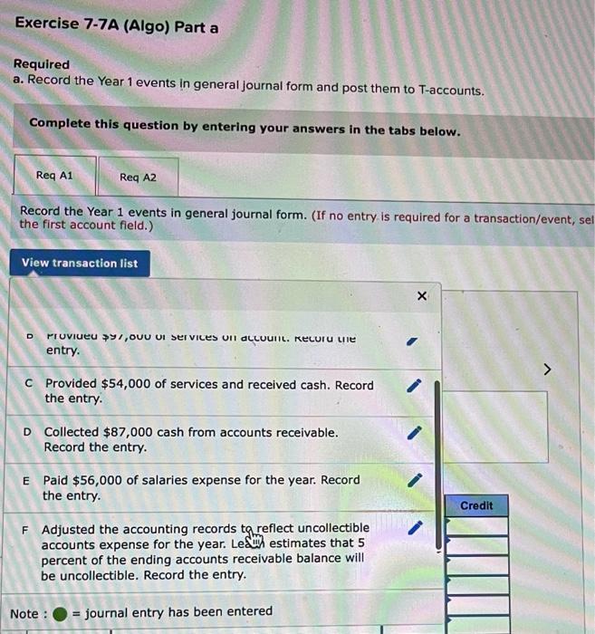 Solved Exercise 7-7A (Algo) Effect of recognizing | Chegg.com